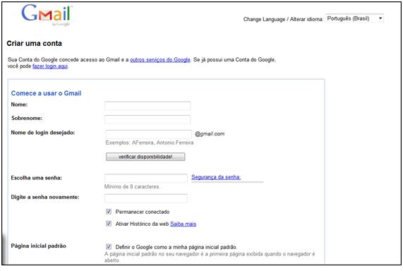 Criar Gmail
