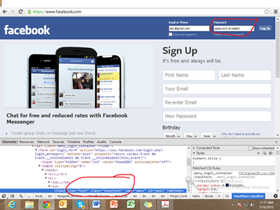 Know Password Using Inspect Elements