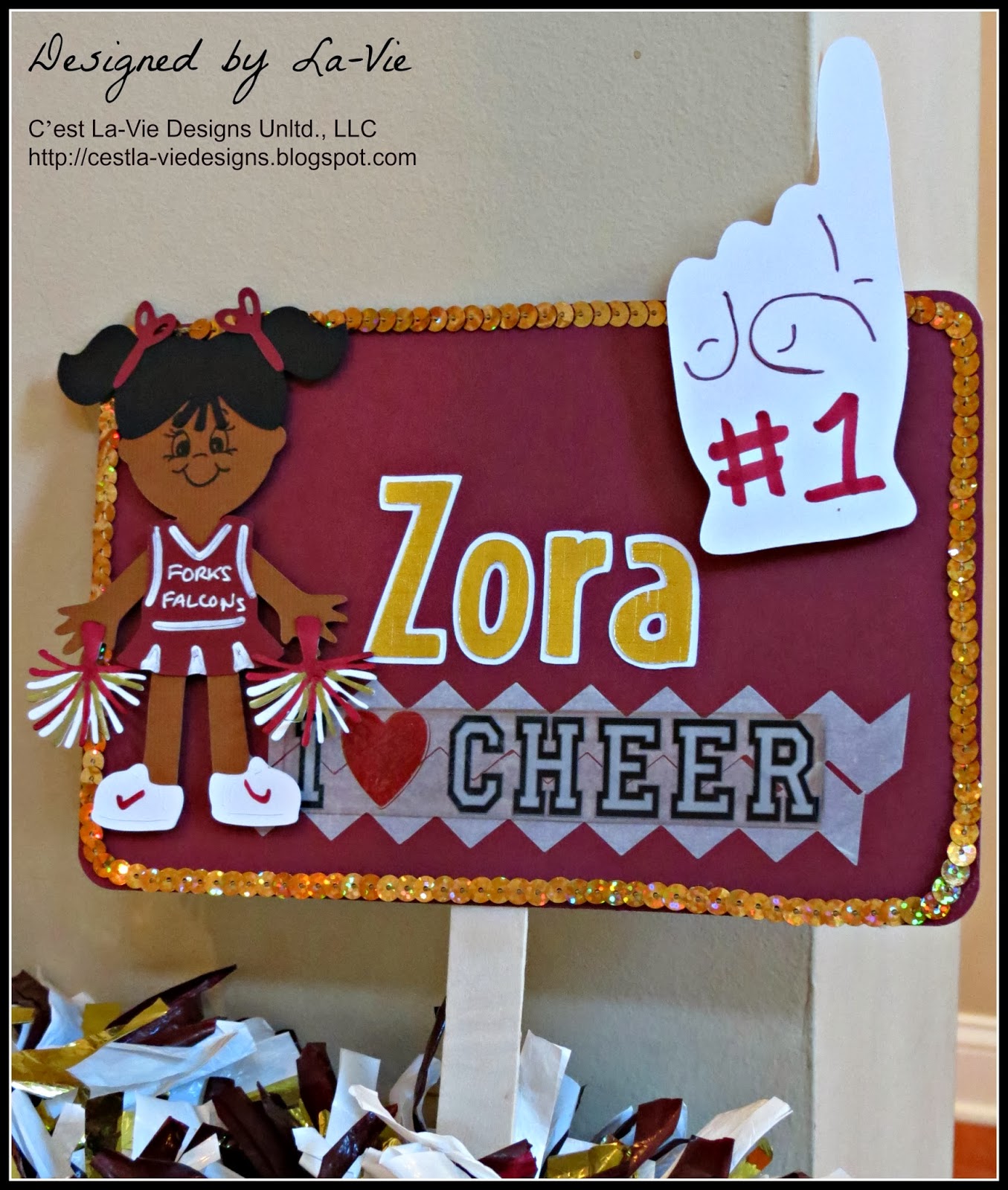 C'est La-Vie Designs Unltd., LLC: Embellished Cheerleader Spirit Signs ...