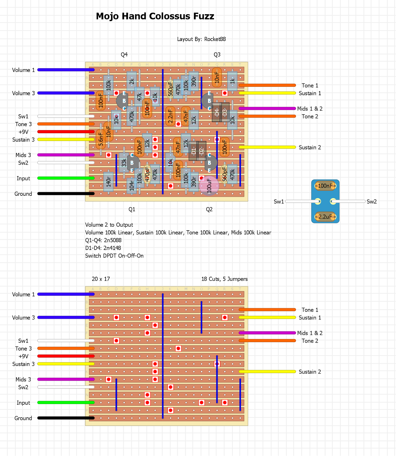 Guitar FX Layouts: Mojo Hand Colossus Fuzz