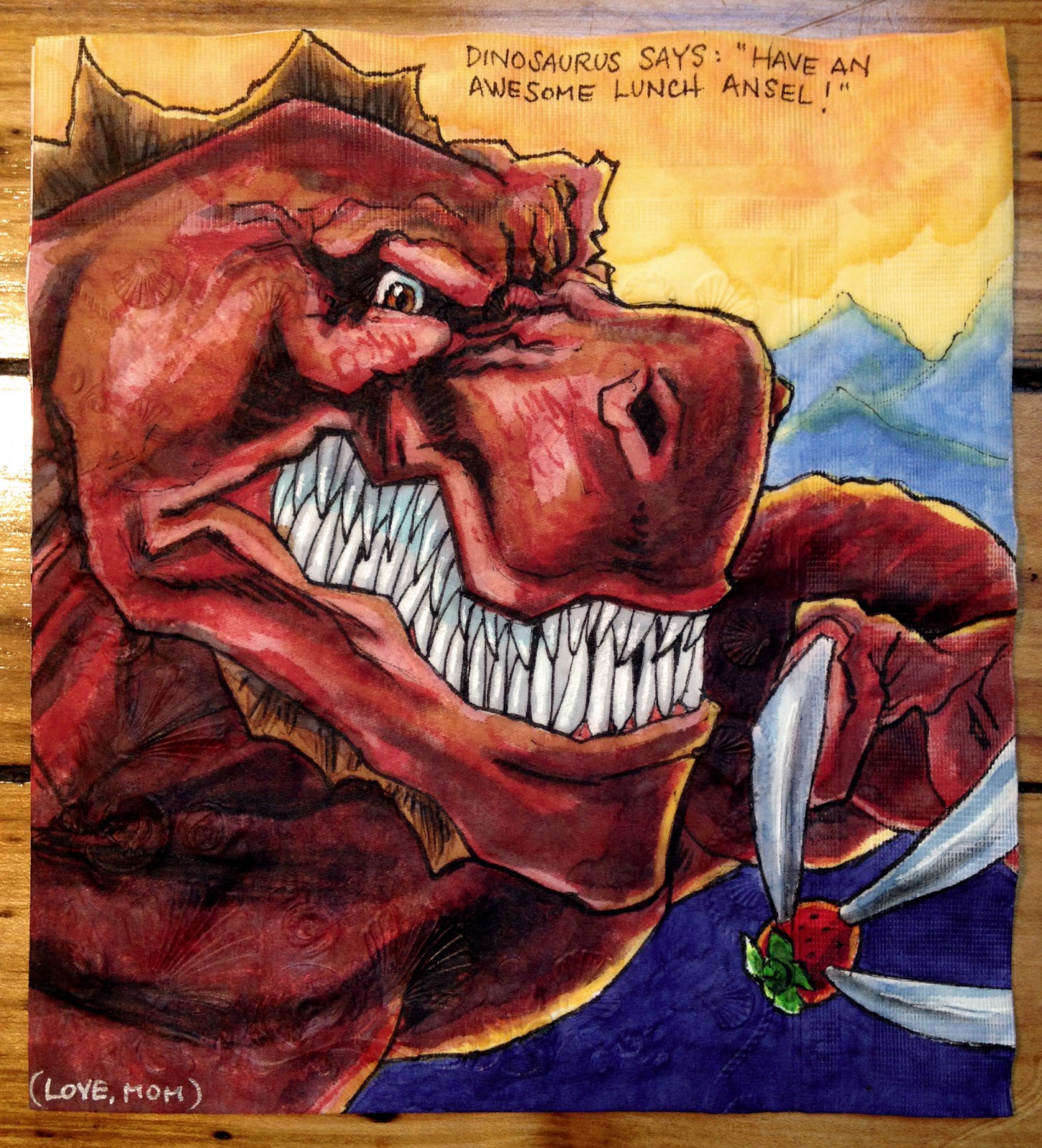 Daily Napkins: Invincible's Dinosaurus With Strawberry