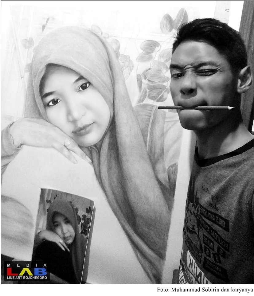 PELUKIS POTRET MUHAMMAD SOBIRIN - Line Art Bojonegoro