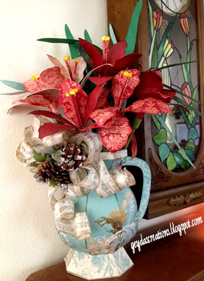 Paper Craft Creations: 3D Amaryllis Flowers And Pitcher