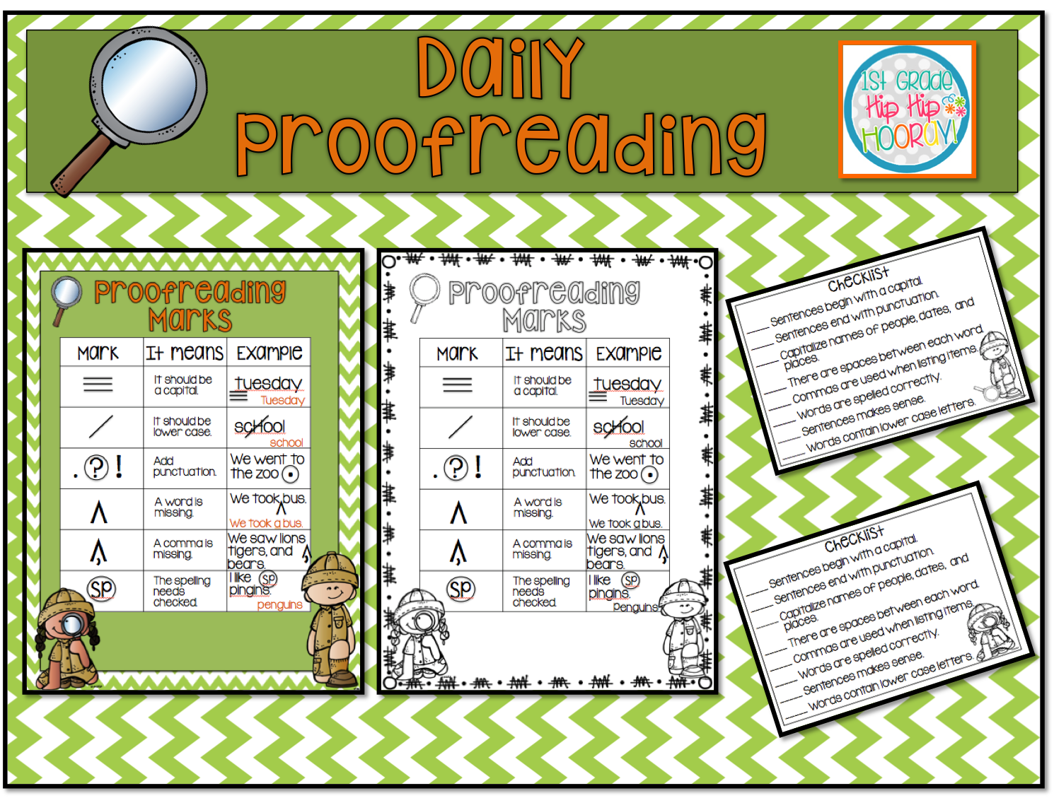1st Grade Hip Hip Hooray!: Teaching the Primary Child To Proofread!