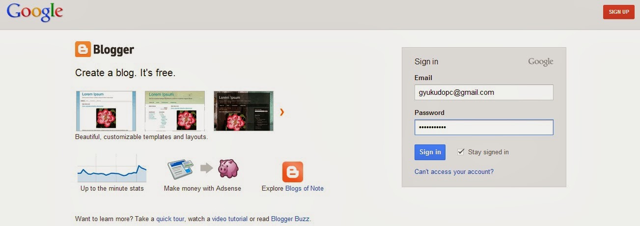 Cara Membuat Blog di Blogspot (Blogger.com) GRATIS Untuk Pemula | Gyu-Pc