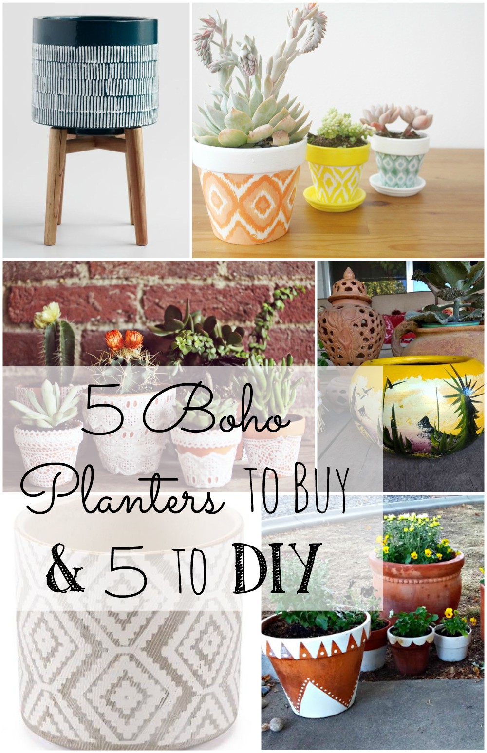5 Boho Planters to Buy & 5 to DIY - Little Vintage Cottage