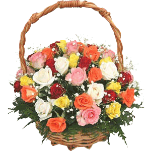 Bunga Mawar Di Keranjang - Toko Bunga Bandung