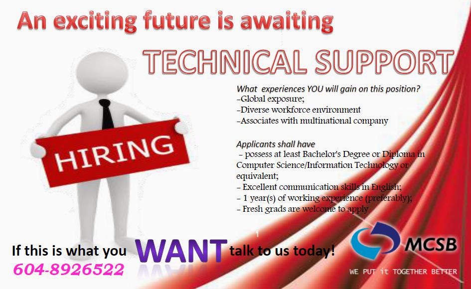 IT Dept @ KDU UC Penang: Job Advertisement - Technical Support