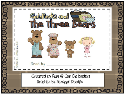 Can Do Kinders: Goldilocks and The 3 Bears Emergent Reader Freebie