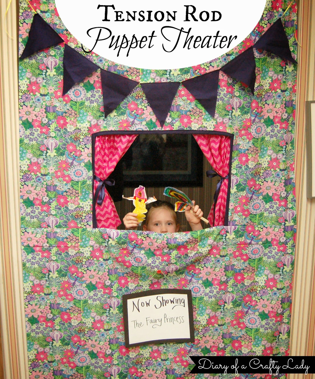 Diary of a Crafty Lady: Tension Rod Puppet Theater