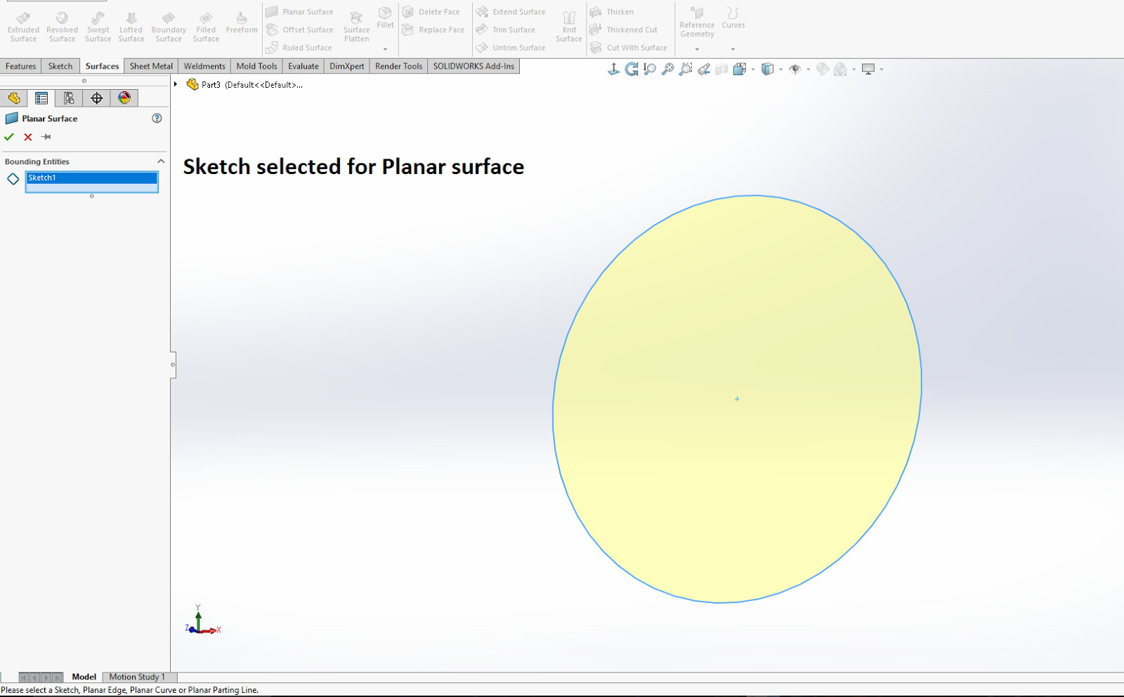 Design Tech Academy: Planar Surface: In SolidWorks