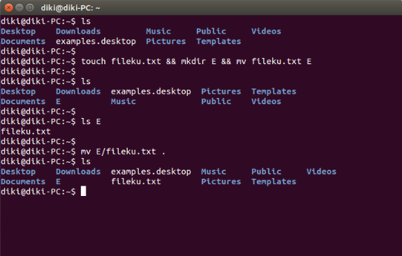 perintah dasar linux membuat file dan memindahkan file via Terminal