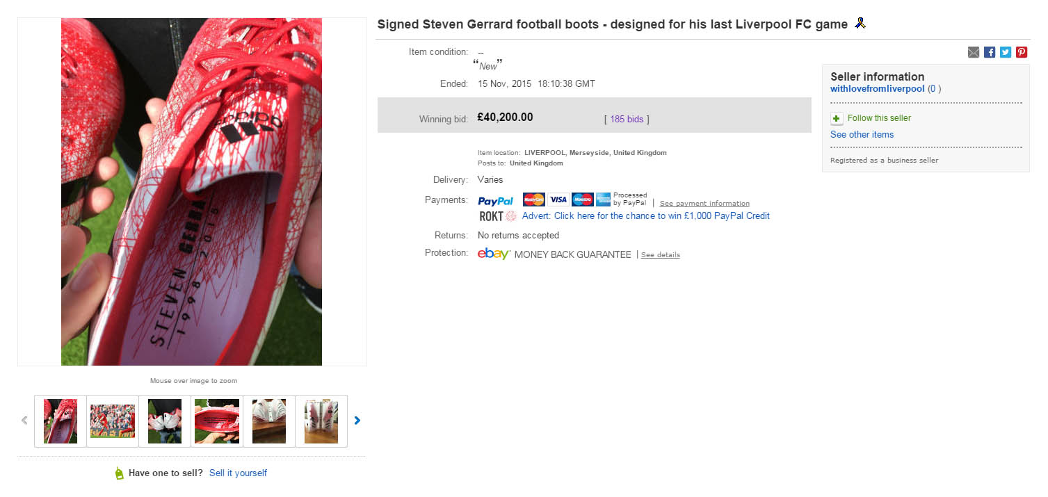 Steven Gerrard's Adidas Predator Instinct Farewell Boots Sell For More ...