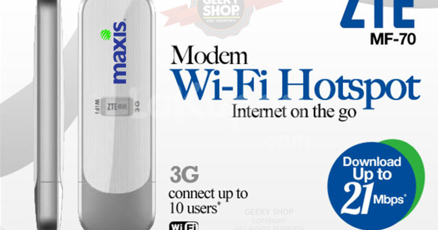 SIFU MODEM 3G 4G | PORTABLE MODEM ZTE HUAWEI MAXIS UNLOCK: Maxis MF70 ...