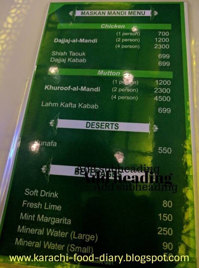 Karachi Food Diary: Mandi Resturant in Karachi The Maskan Mandi at Badar