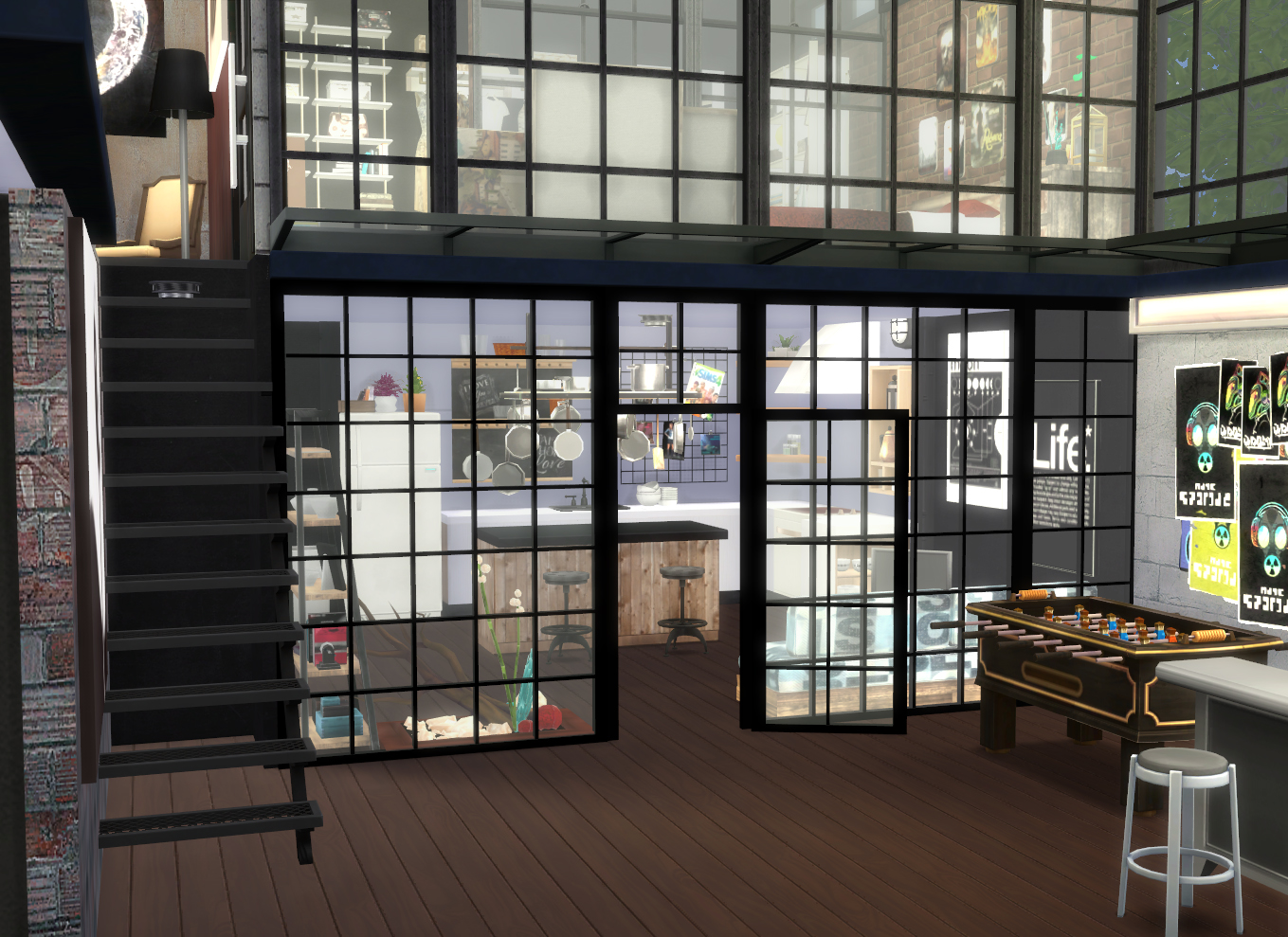 Sims 4 CC's - The Best: Industrial Style Loft by pqSim4