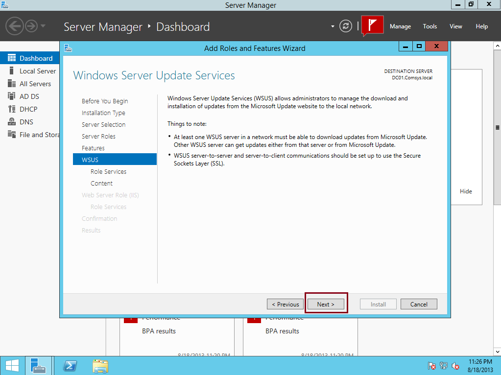 Installing & Configuring WSUS in Server 2012 R2 | Online Networks Solution