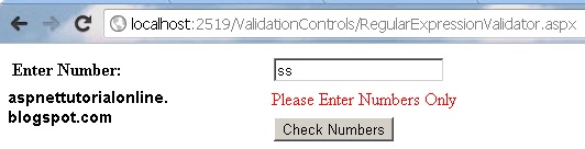 Regularexpressionvalidator Example In Aspnet Numeric Field Validation Using