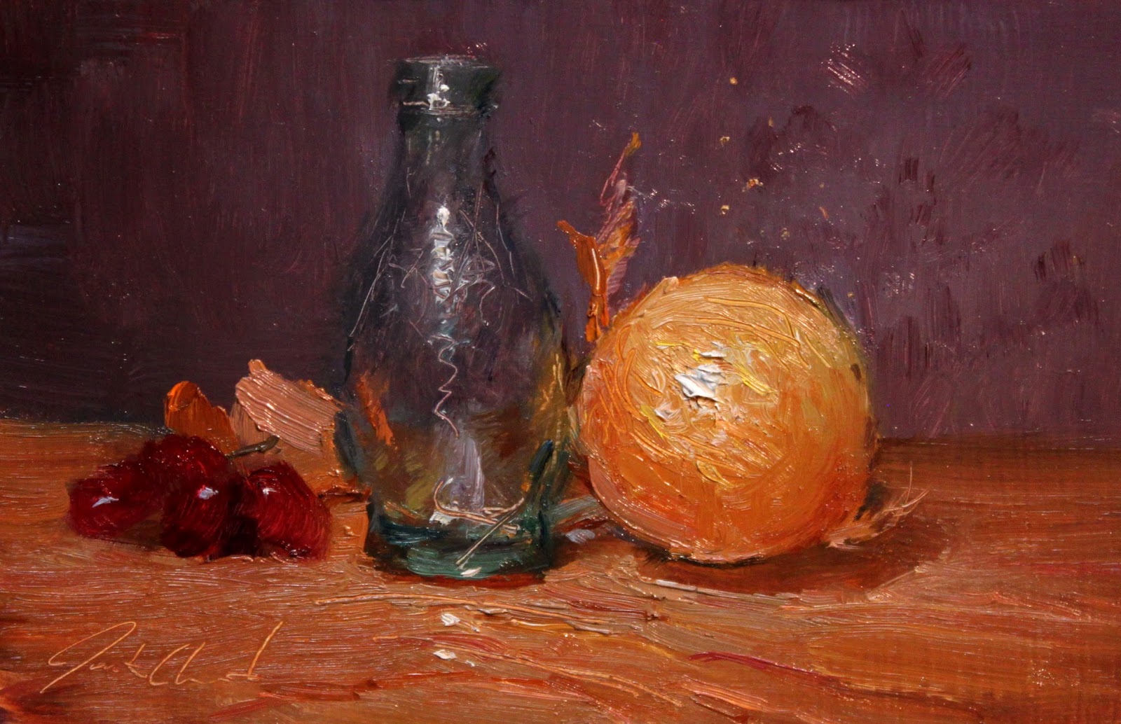 JustinClementsDailyPaintings: "Onion and glass" framed