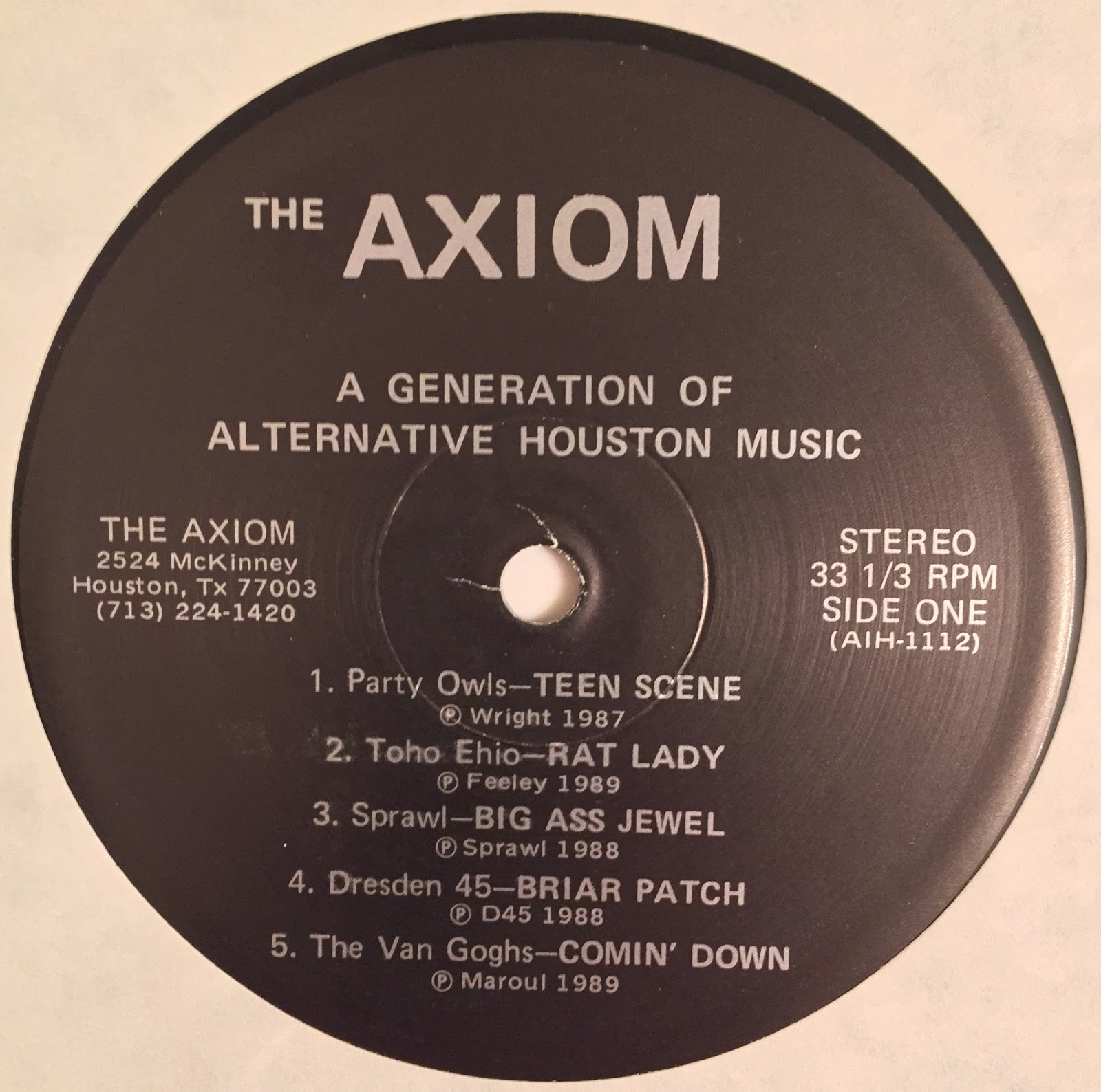 Texas Punk Treasure Chest: Various - "Axiom Compilation" LP