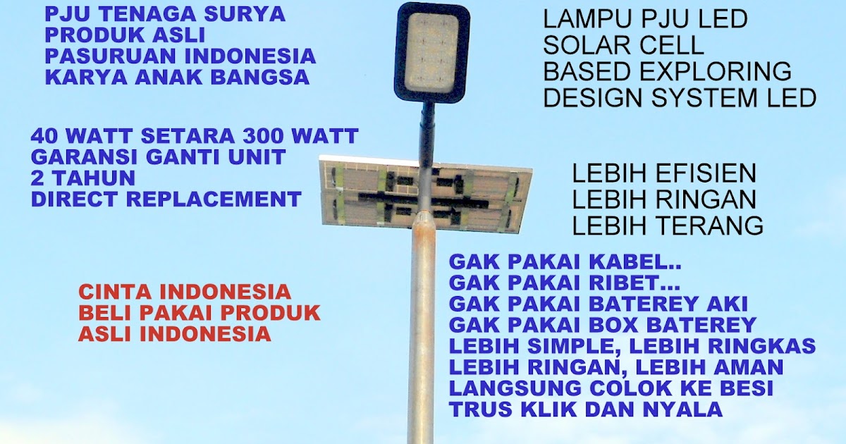 HARGA PJU LED SOLAR CELL POWER PANEL INDONESIA: Lampu PJU LED Jalan ...