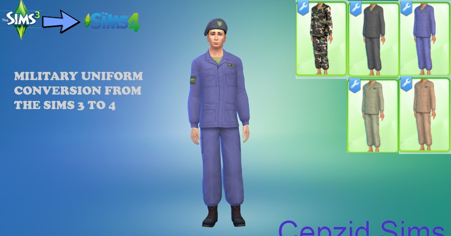 Military Uniform and Beret Conversion From Sims 3 ~ Cepzid Sims
