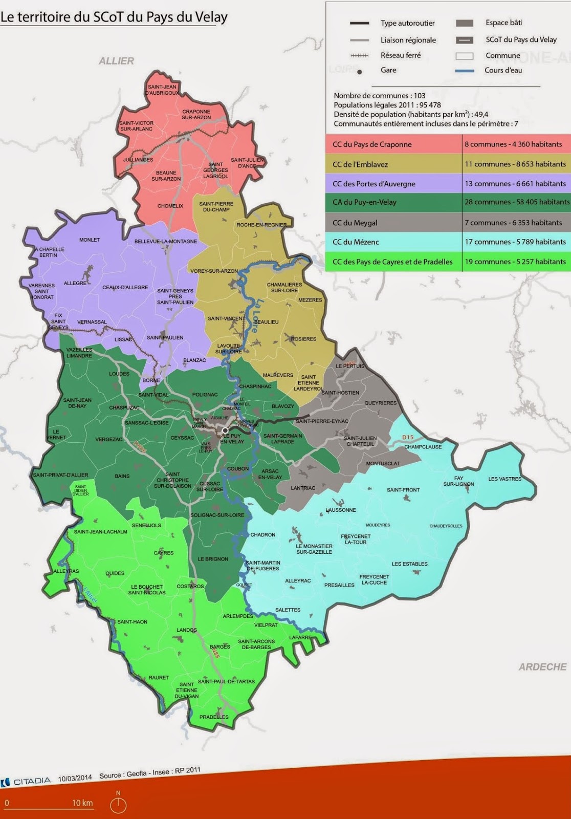 SCoT du Velay: Le territoire du SCoT du Velay