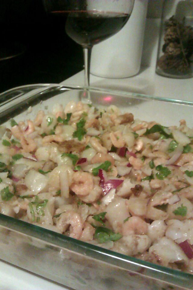 Food ~ Wine ~ Fun: Ceviche- Squid, Baby Scallops, and Salad Shrimps