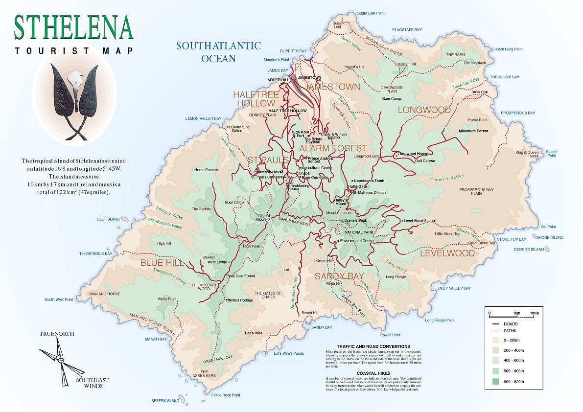 Mapas da Ilha de Santa Helena | Reino Unido
