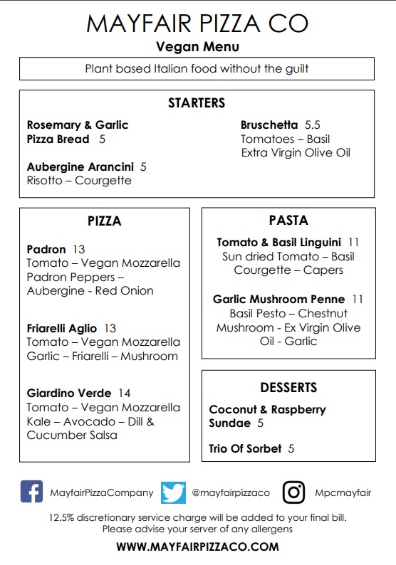 Mayfair Pizza Co. Italian Restaurant London | simply.food