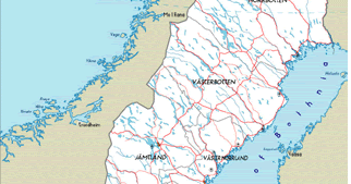 Road Map of Sweden | Map of Sweden Political Region Province City
