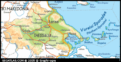 Map of Thessaly Province City | Map of Greece Regional Political Province