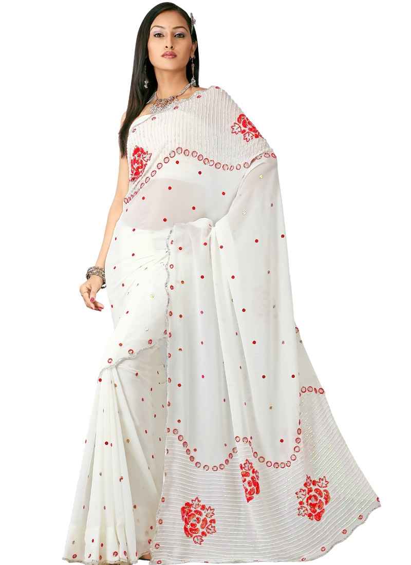TELUGU WEB WORLD: MILKY WHITE BEAUTIFUL DESIGNER SAREE
