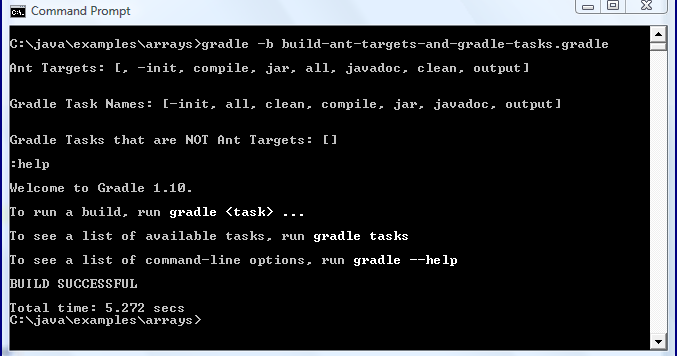Inspired by Actual Events: Differentiating Ant Target-Based Gradle Tasks