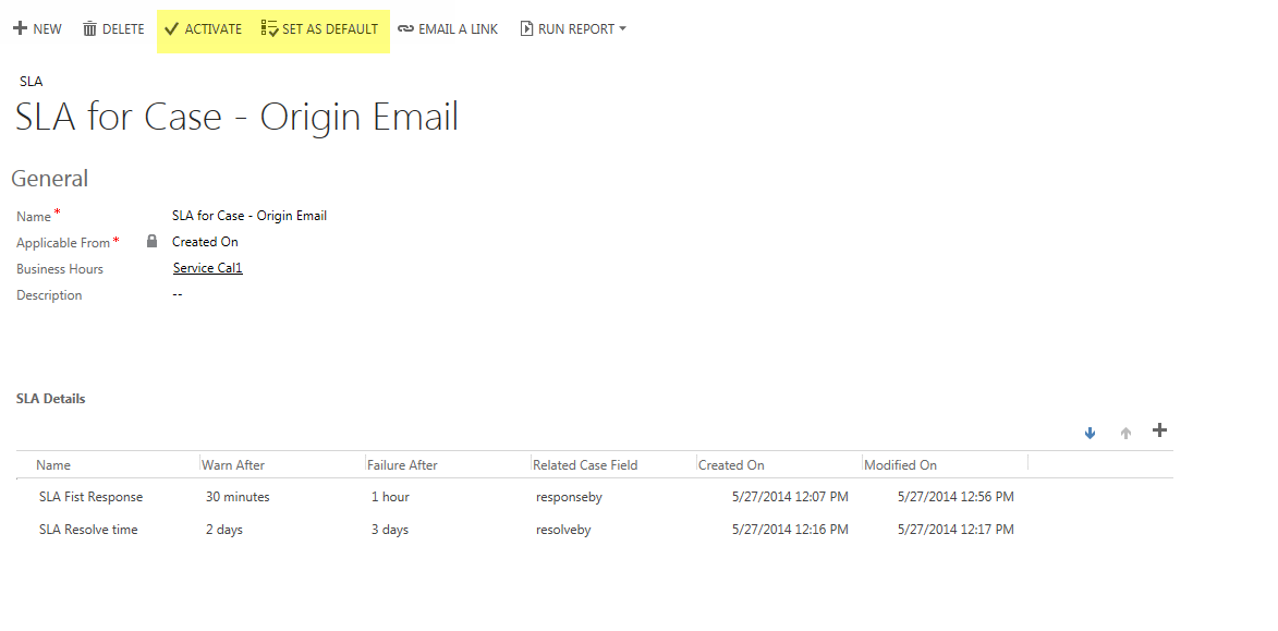 cRm Musings: Dynamics CRM 2013 - Part III - Service Management SLA's