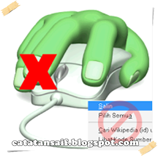 Cara Mematikan Fungsi Mouse dan Blok | CATATAN SAIF - Tutorial Blogger