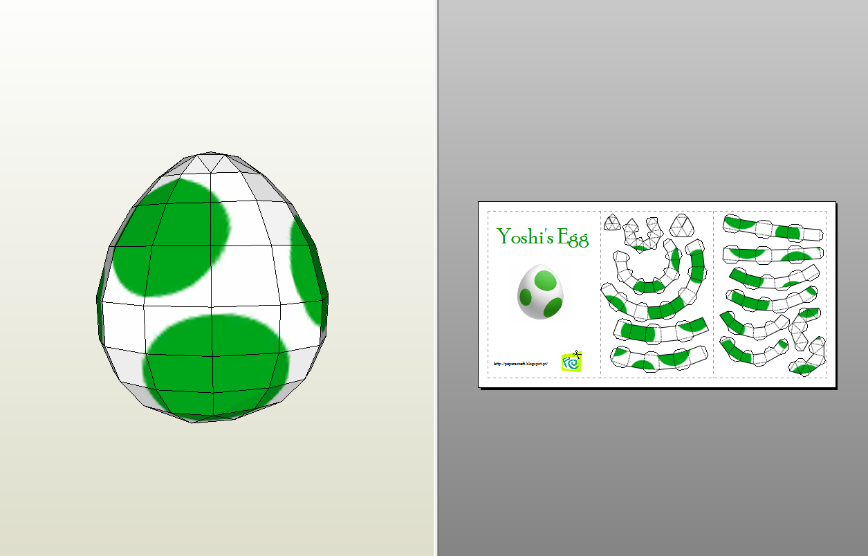 Paper & Craft: Yoshi's Egg papercraft