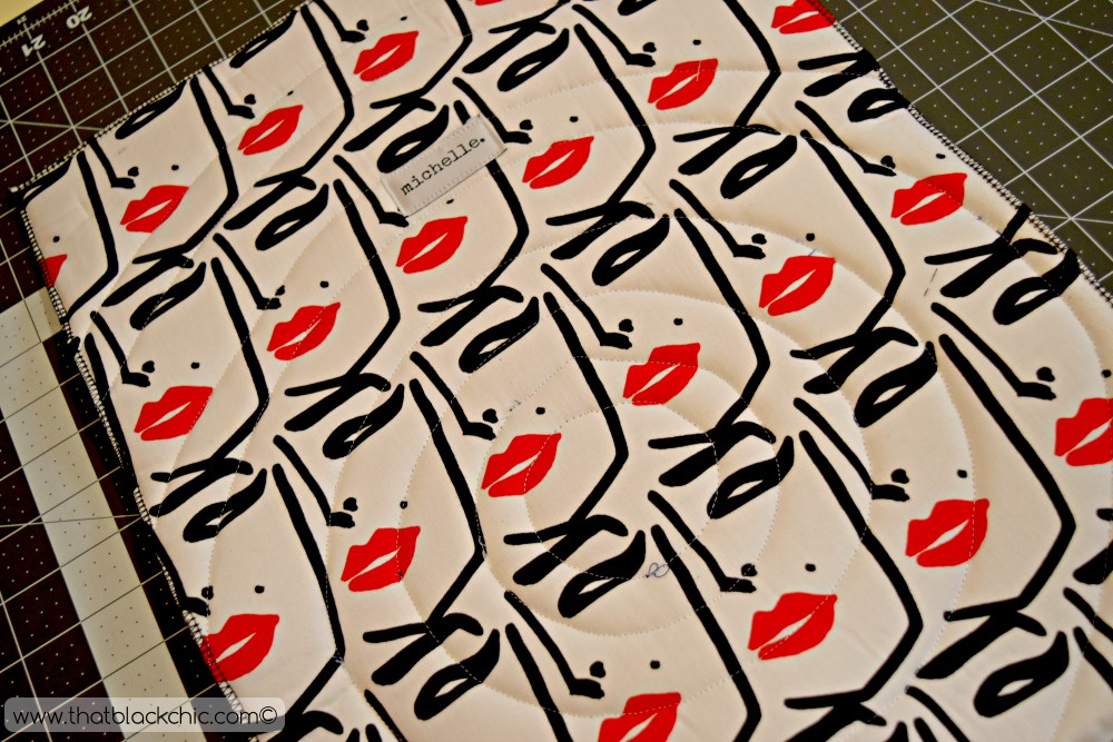 Another DIY Square Cosmetic Bag with Denim & Lips this time![ Tutorial ...