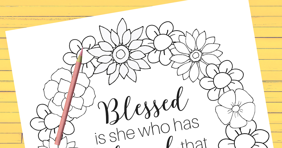 The Prudent Pantry: "Blessed is she" Coloring Page