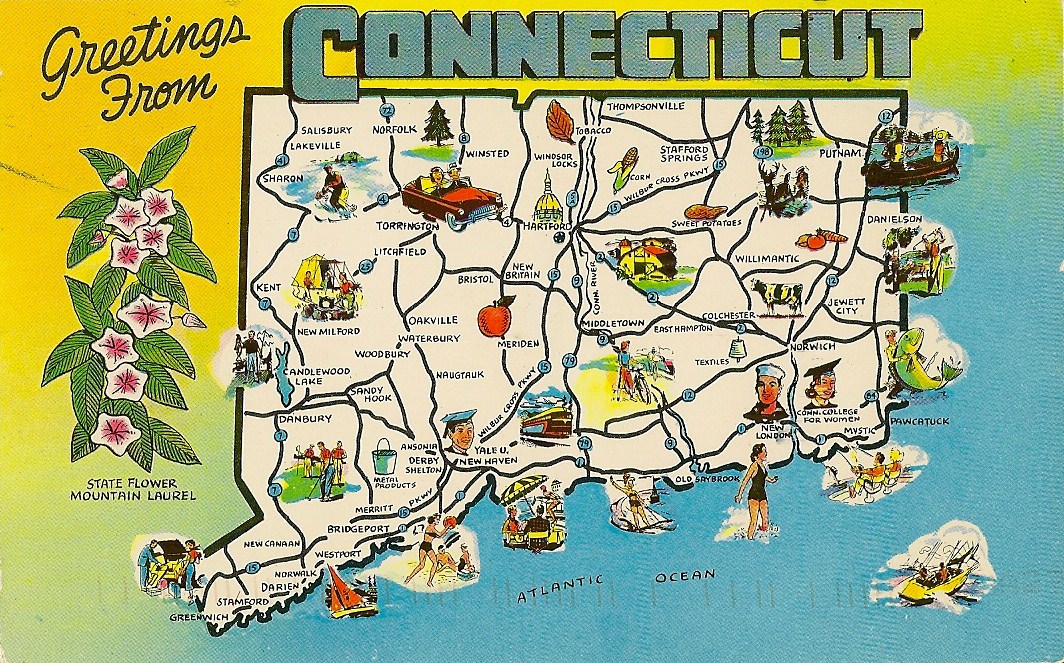 SuSu's Postcards: Connecticut - RAS from Lynda, Direct Swap from Melody