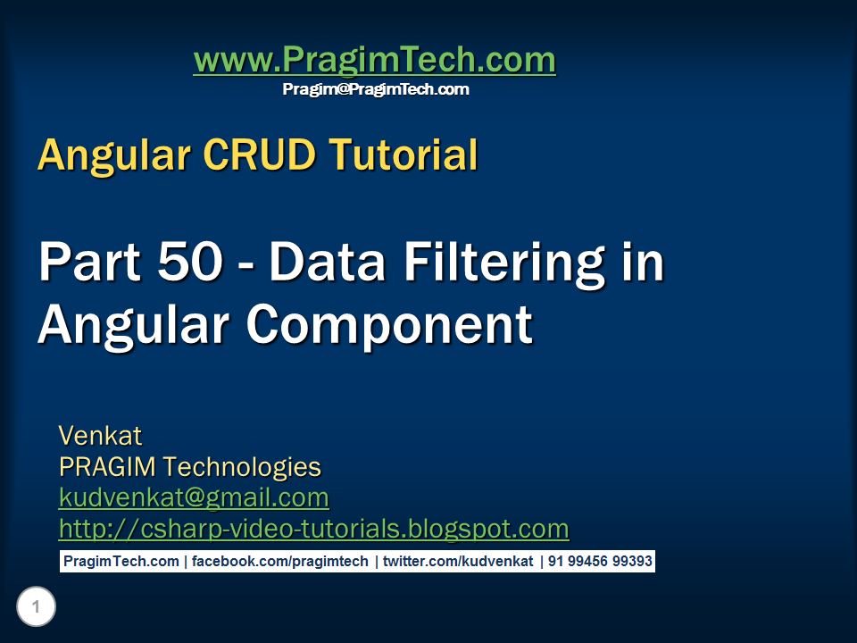 Sql Server Net And C Video Tutorial Data Filter In Angular Component Slides