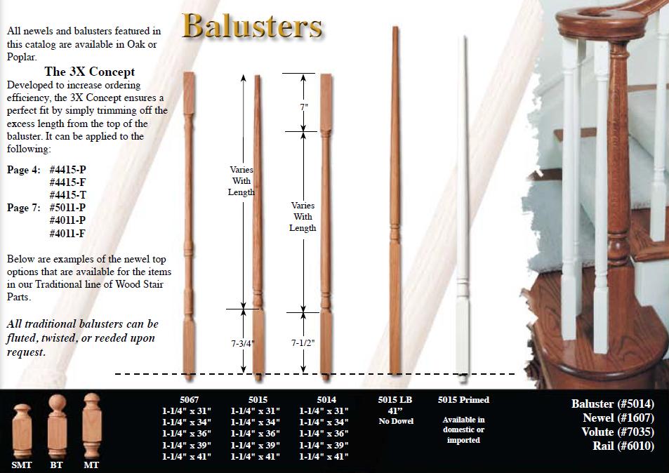 Wood Stairs and Rails and Iron Balusters: Balusters