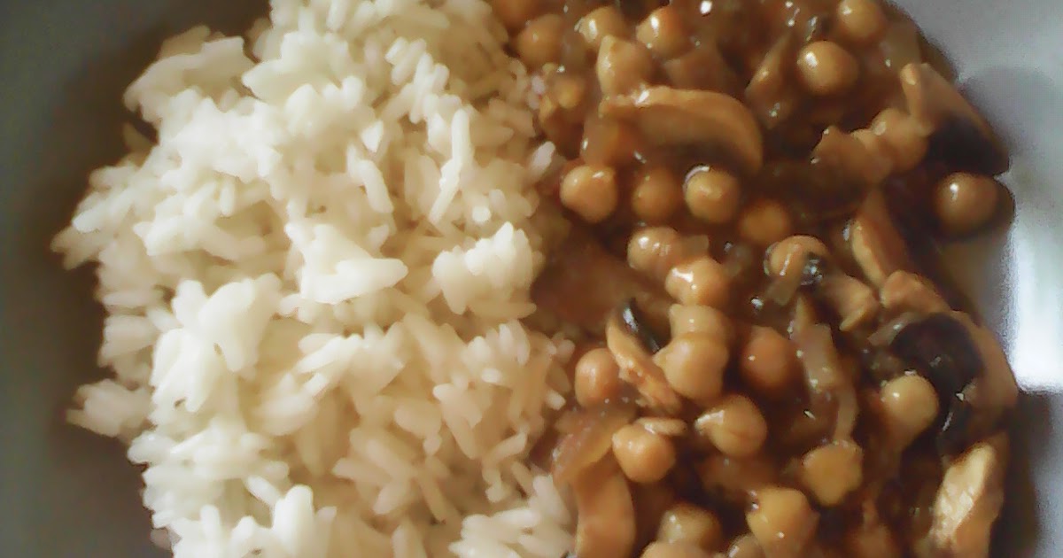 Riz sauce champignons pois chiches