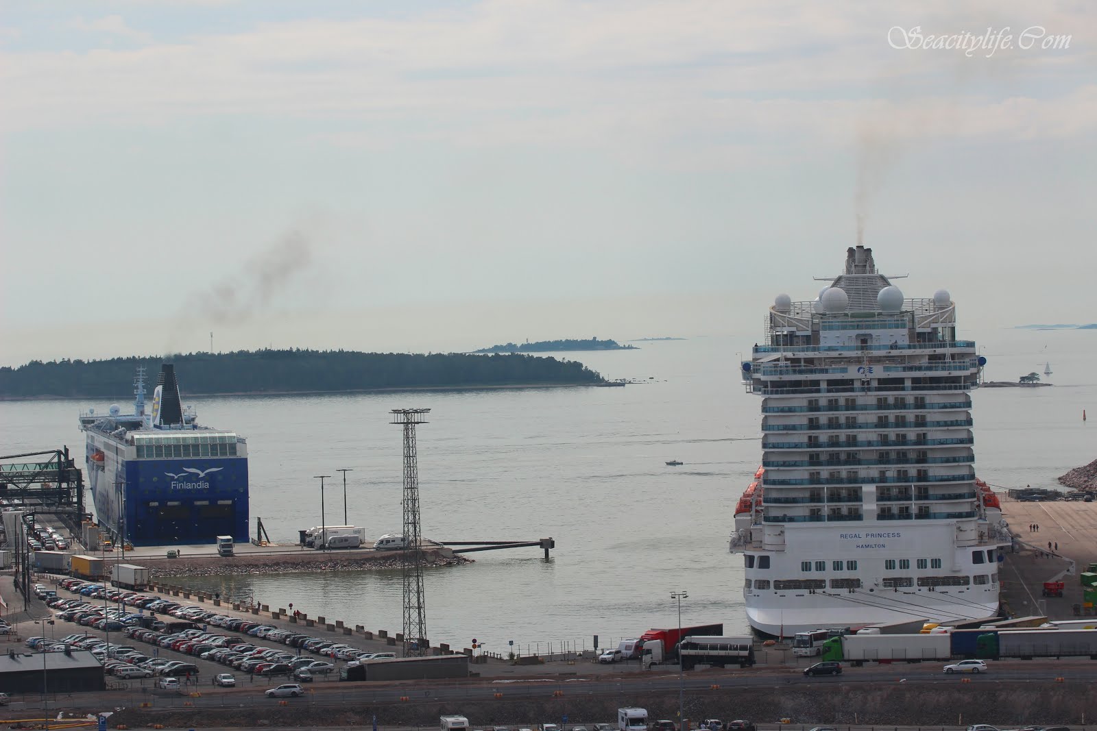 Cruise ship Regal Princess and cruise ferry Finlandia at Port of ...
