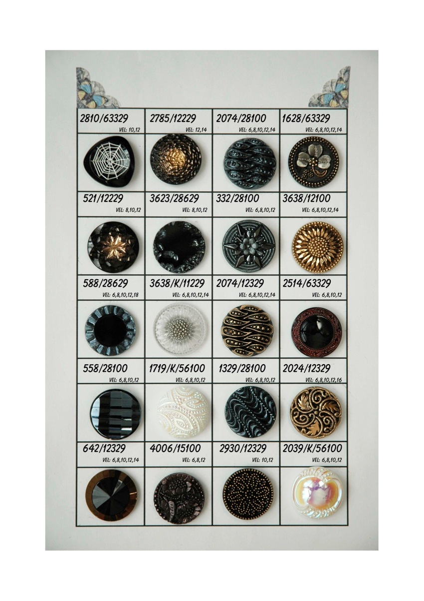 Splendid Crystals Czech Republic: Glass Buttons - Hand Painted