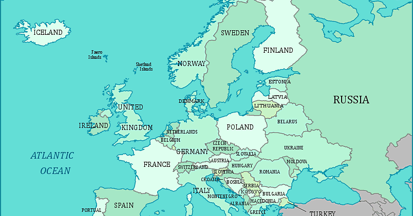 Atlantic Ocean On Map Of Europe
