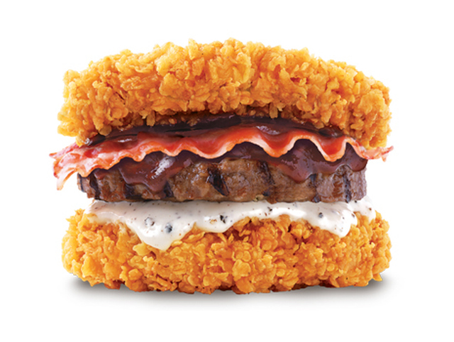 KFC Korea's New Double Down Has Chicken, Beef, and Pork!