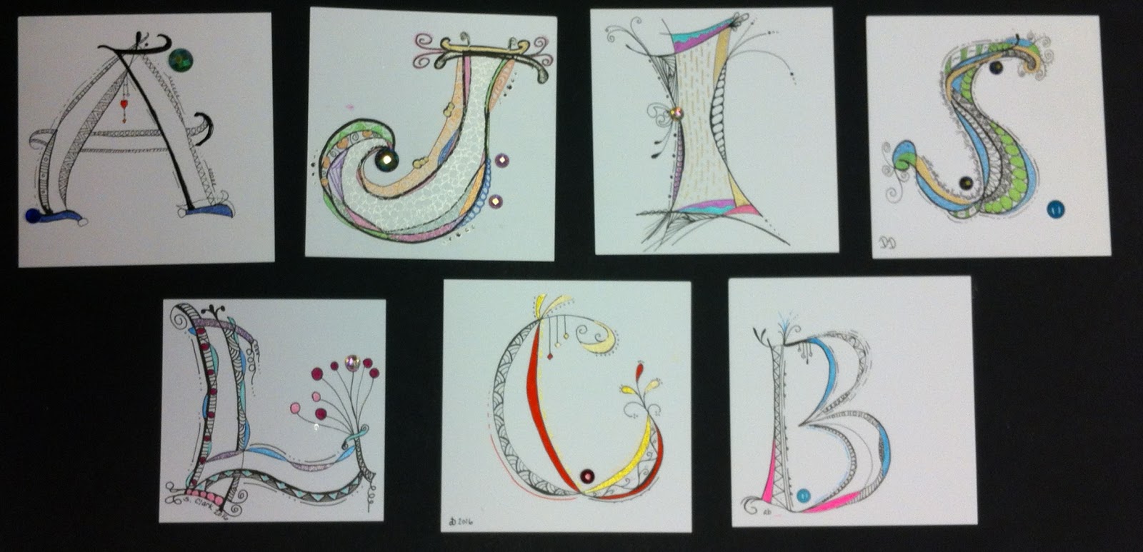 Tangled Ink Art : Workshop on ZenGems and Zenspirations Monogram Letters