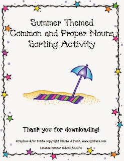 Beach Bum Literacy Chick: Summer Common and Proper Nouns - Sorting ...
