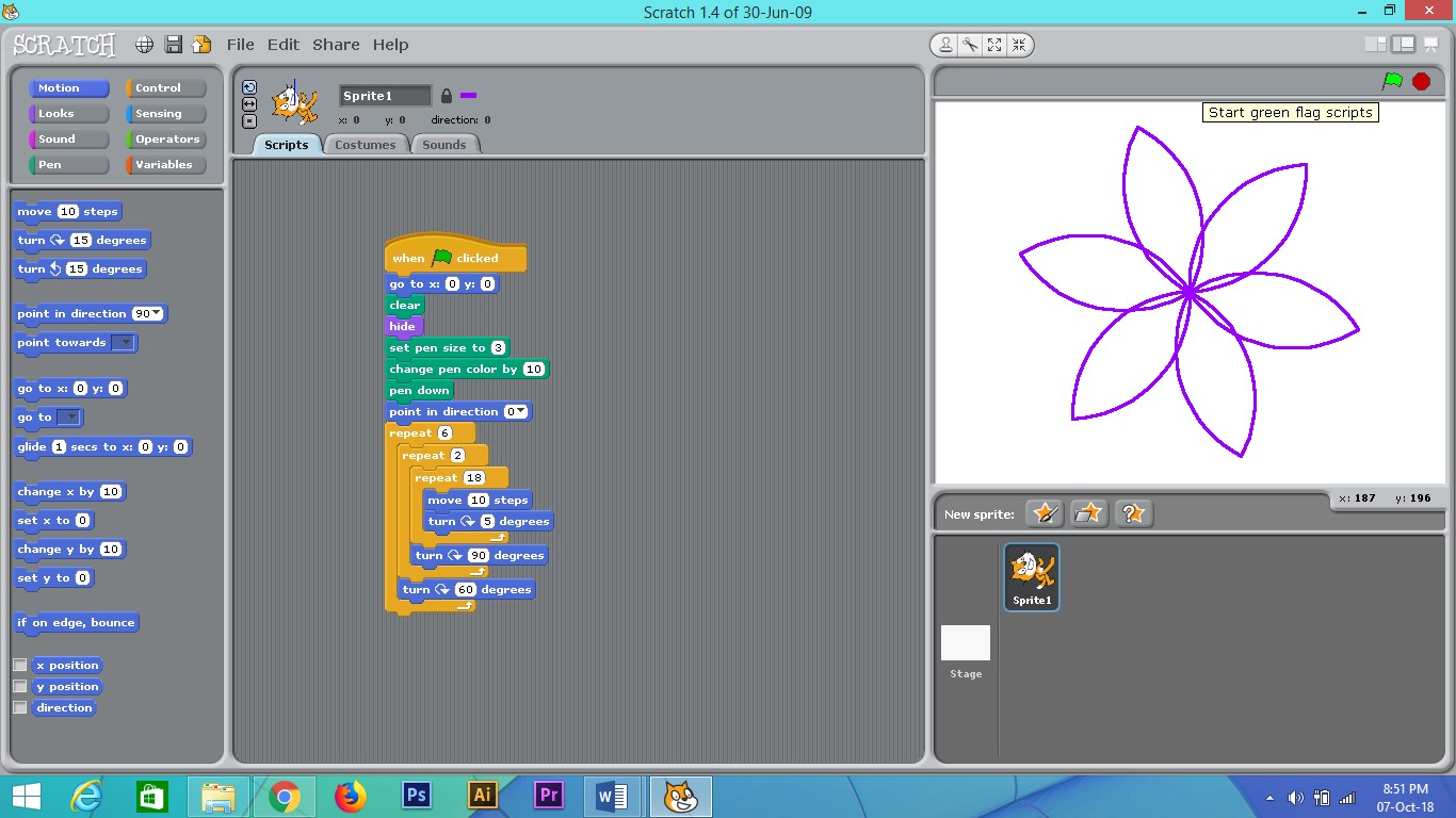 Script using Scratch to show Animation for Blooming Flowers - Scratch Master
